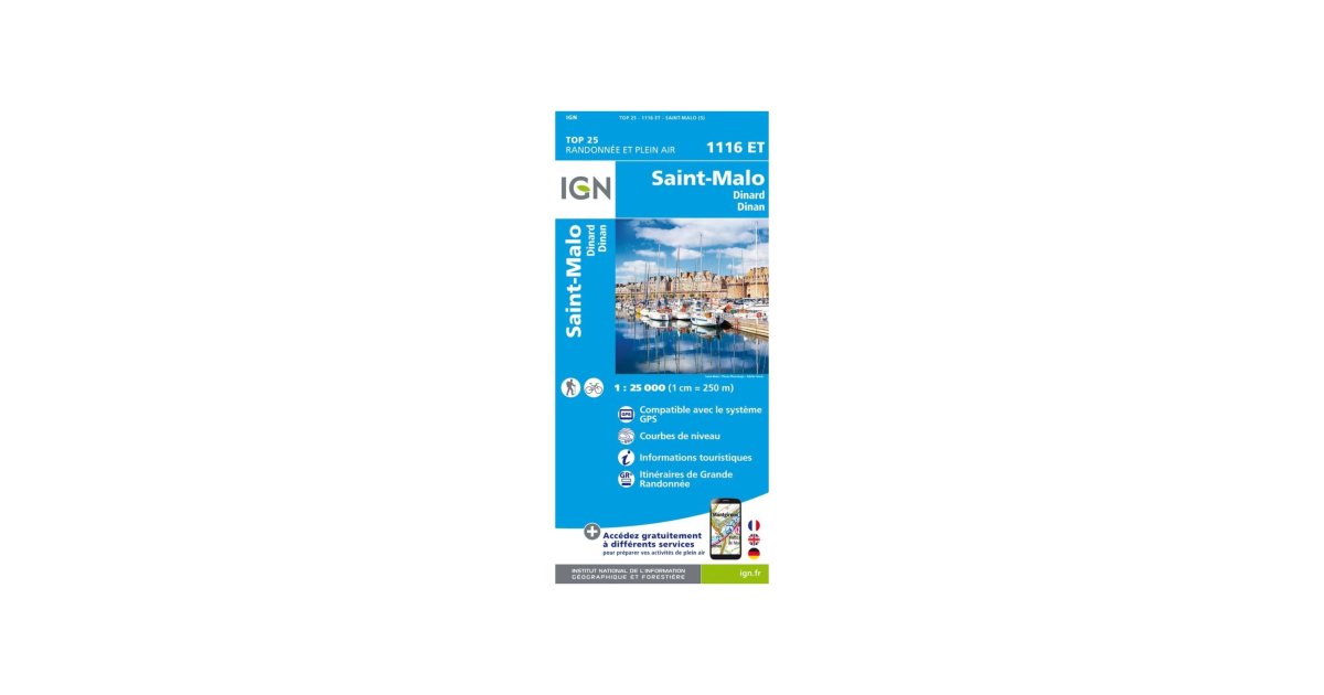 Carte IGN pour la randonnée Saint-Malo, Dinard, Dinan