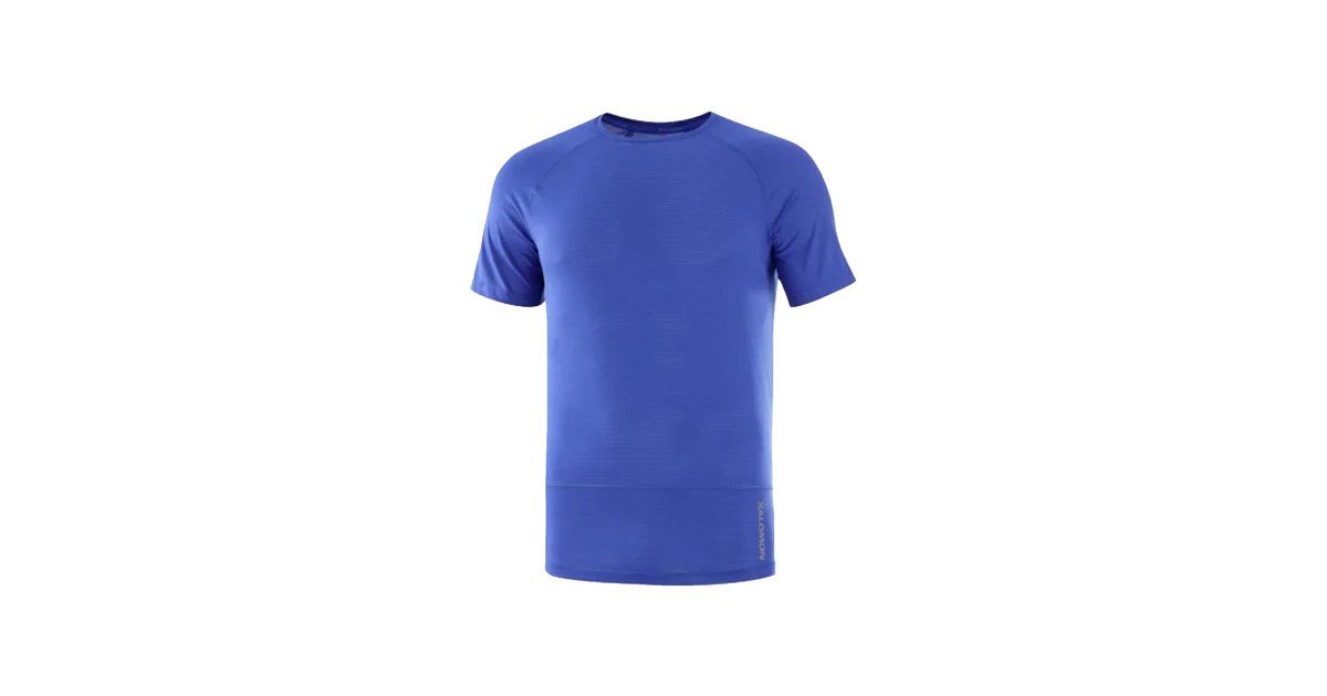 T-shirt manches courtes Cross Run homme Salomon bleu